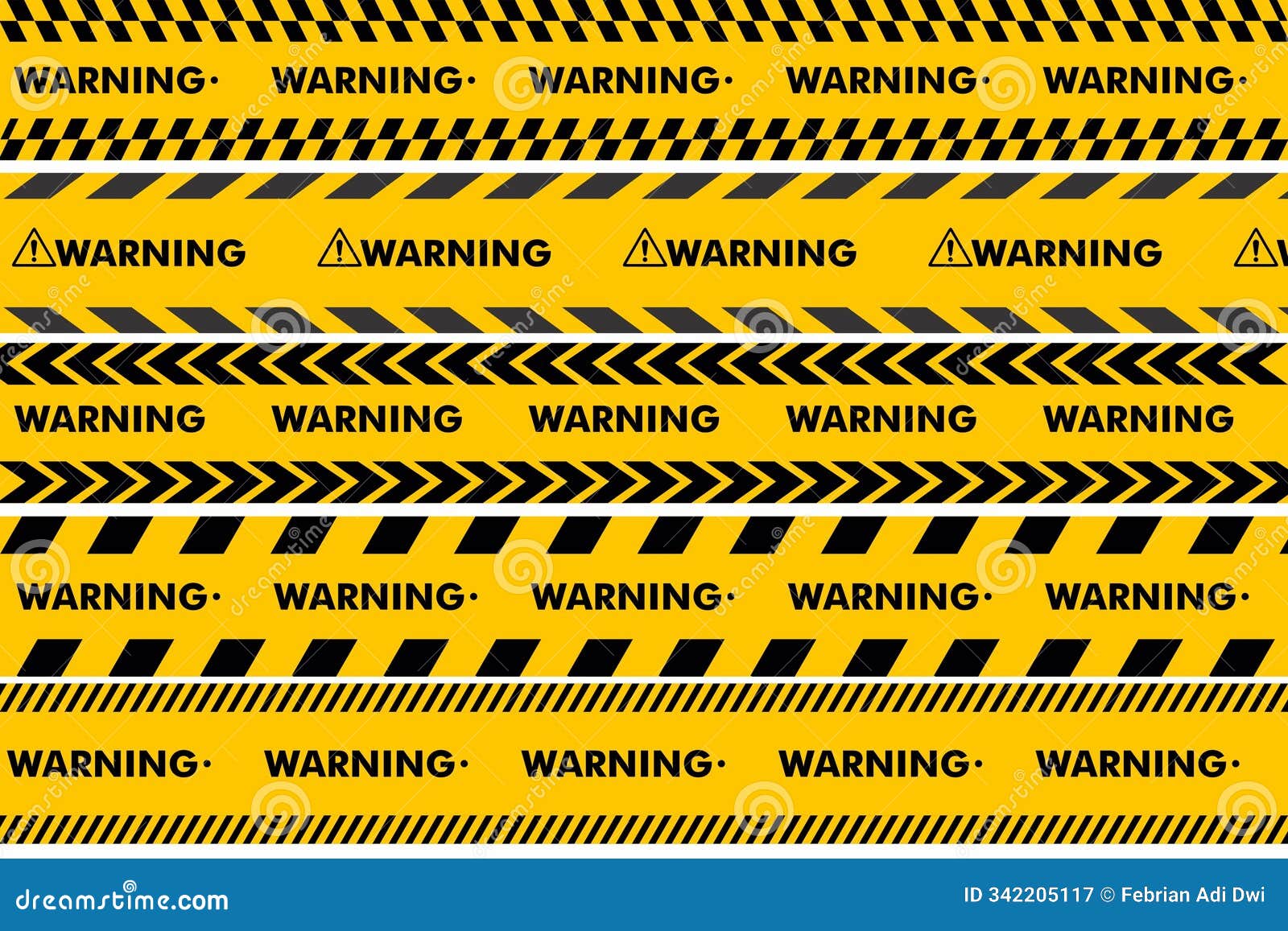 Set of Hazardous Warning Tape for Danger Places, Construction and Crime ...