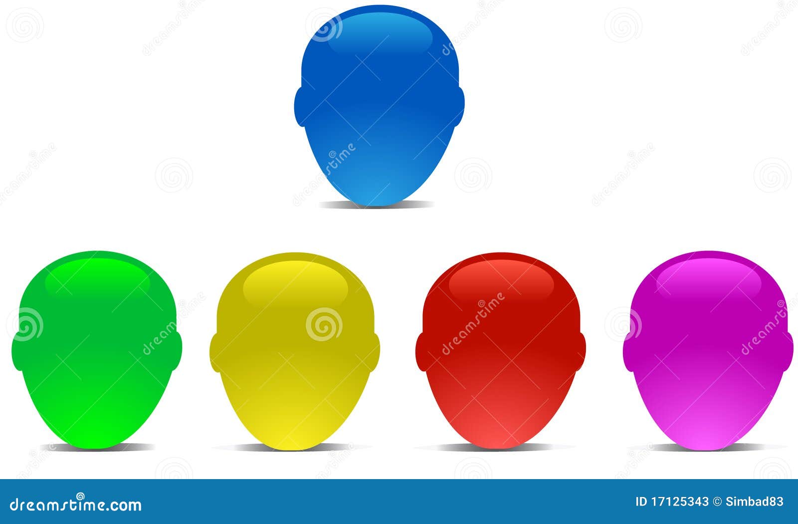 Set of head icons in color stock vector. Illustration of simple - 17125343