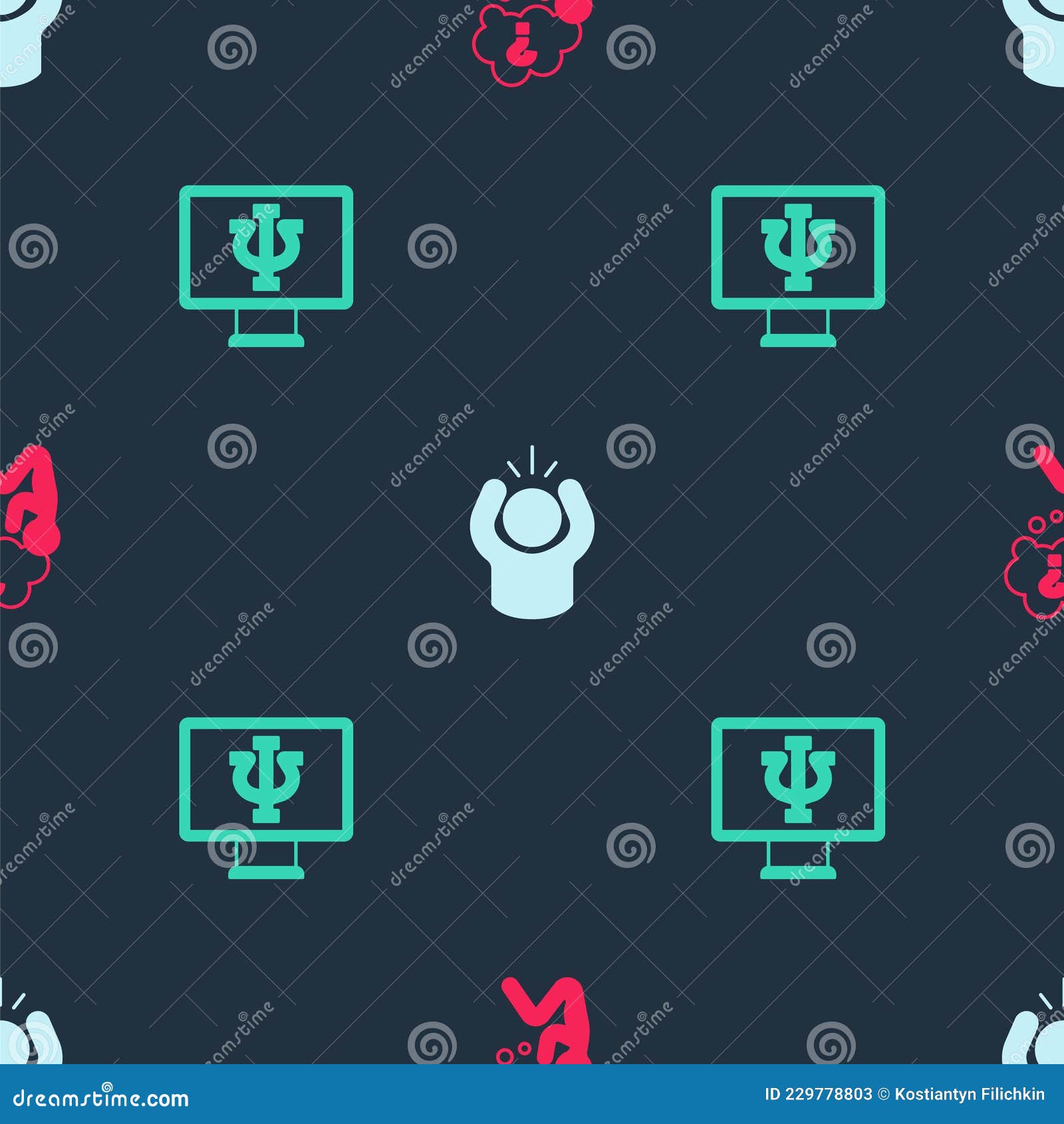 Psychologist Seamless Pattern With Thin Line Icons: Psychiatrist ... Psychologist Seamless Pattern With Thin Line Icons: Psychiatrist ...