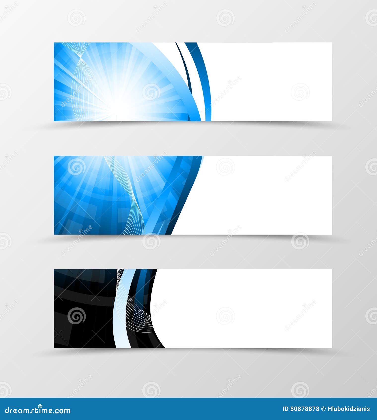 Set of Header Banner Dynamic Futuristic Design Stock Vector ...