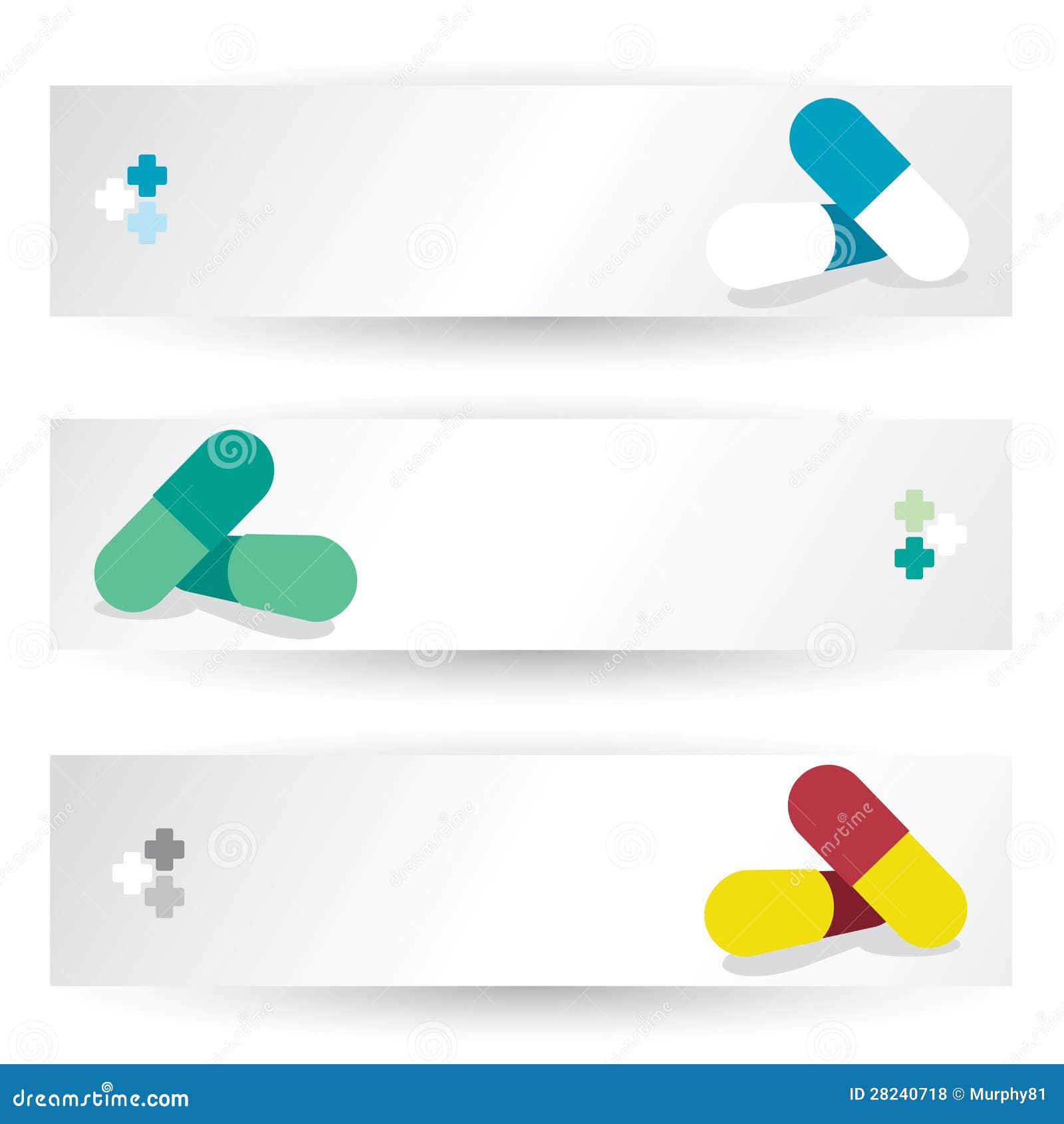 Set of headers with pills stock vector. Illustration of multi - 28240718