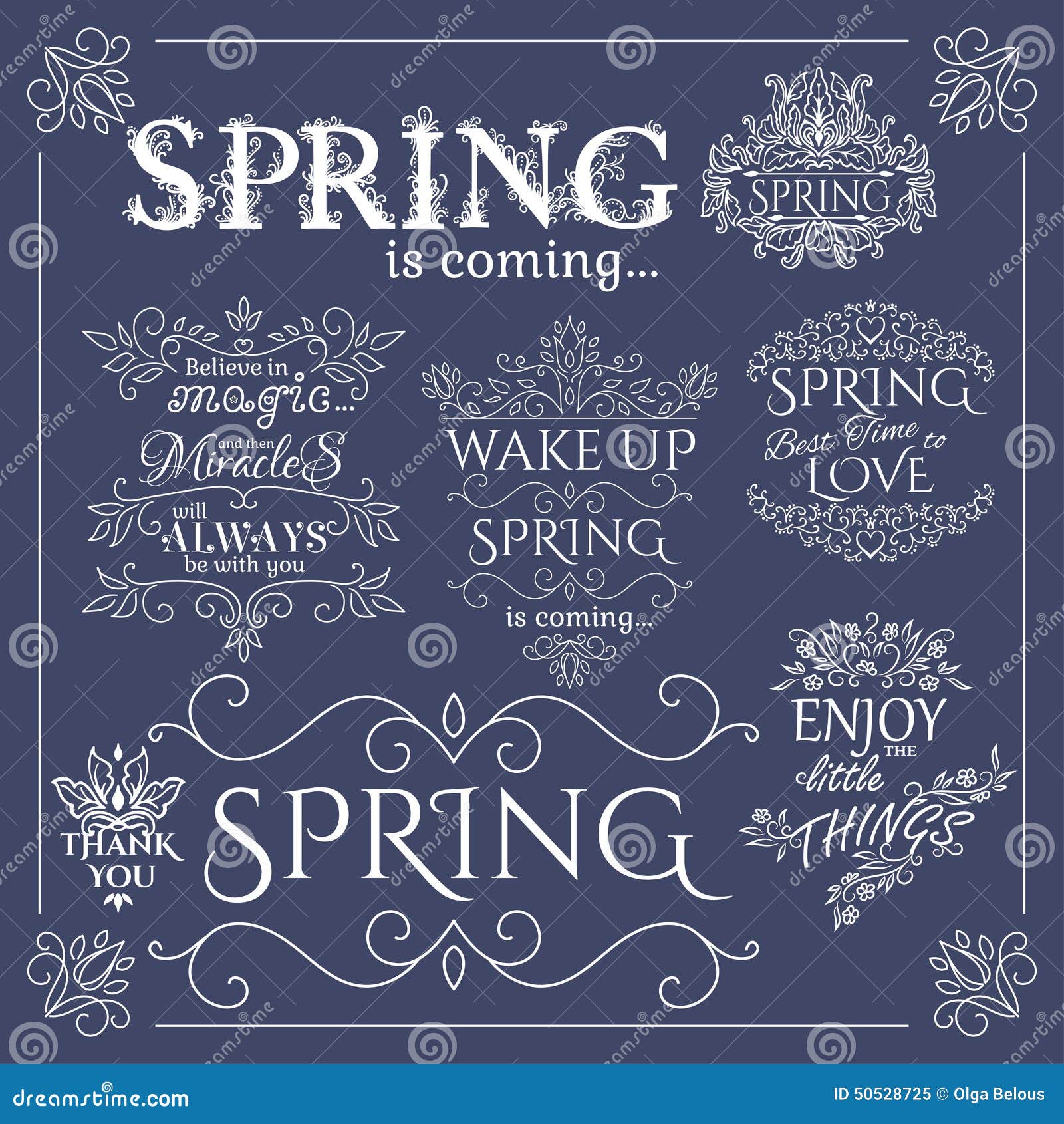 Set of Headlines with Spring Quotes Stock Vector - Illustration of ...