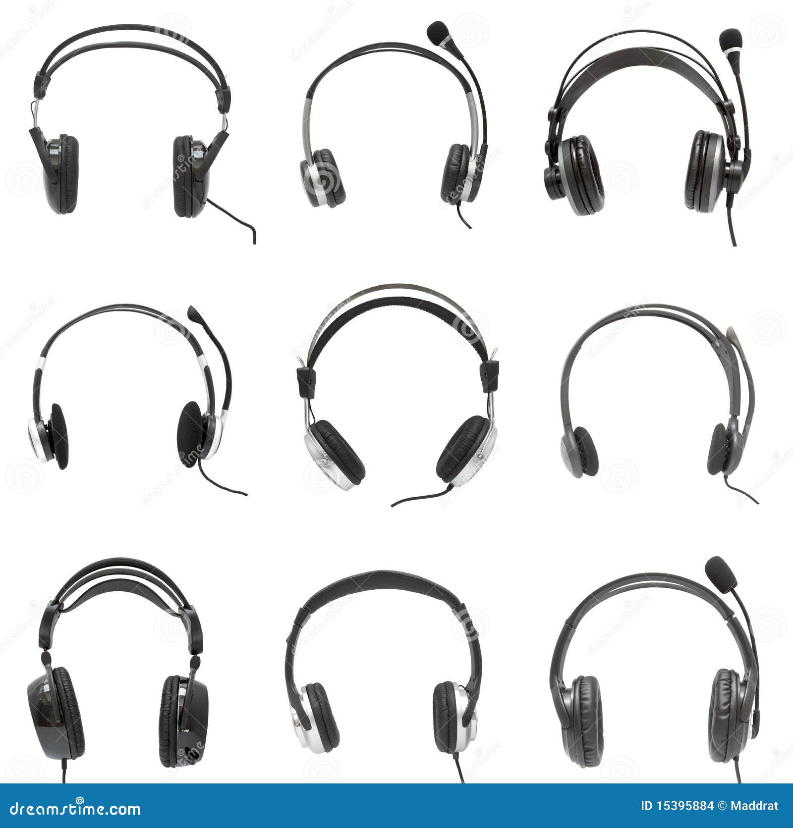 Set Headphones stock photo. Image of headphone, volume - 15395884