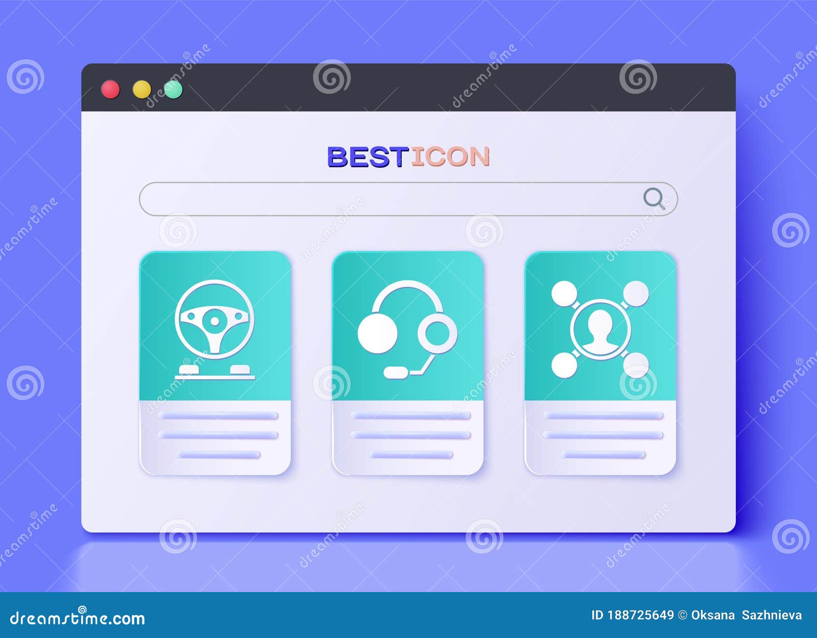 Set Headphones, Racing Simulator Cockpit and Share Icon. Vector Stock ...