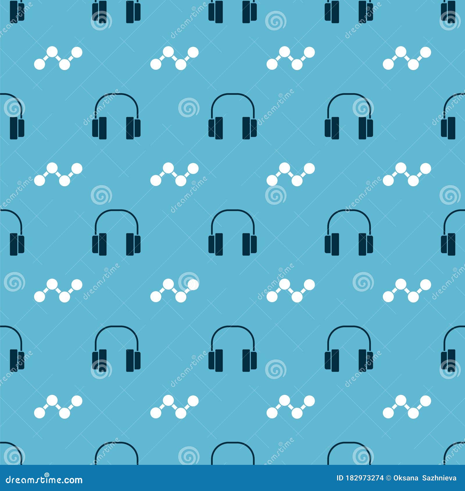 Set Headphones and Share on Seamless Pattern Stock Vector ...