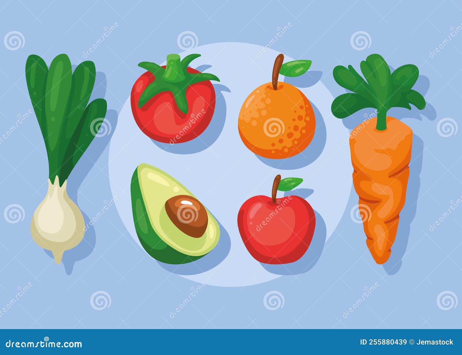 Set of health food stock illustration. Illustration of diet - 255880439