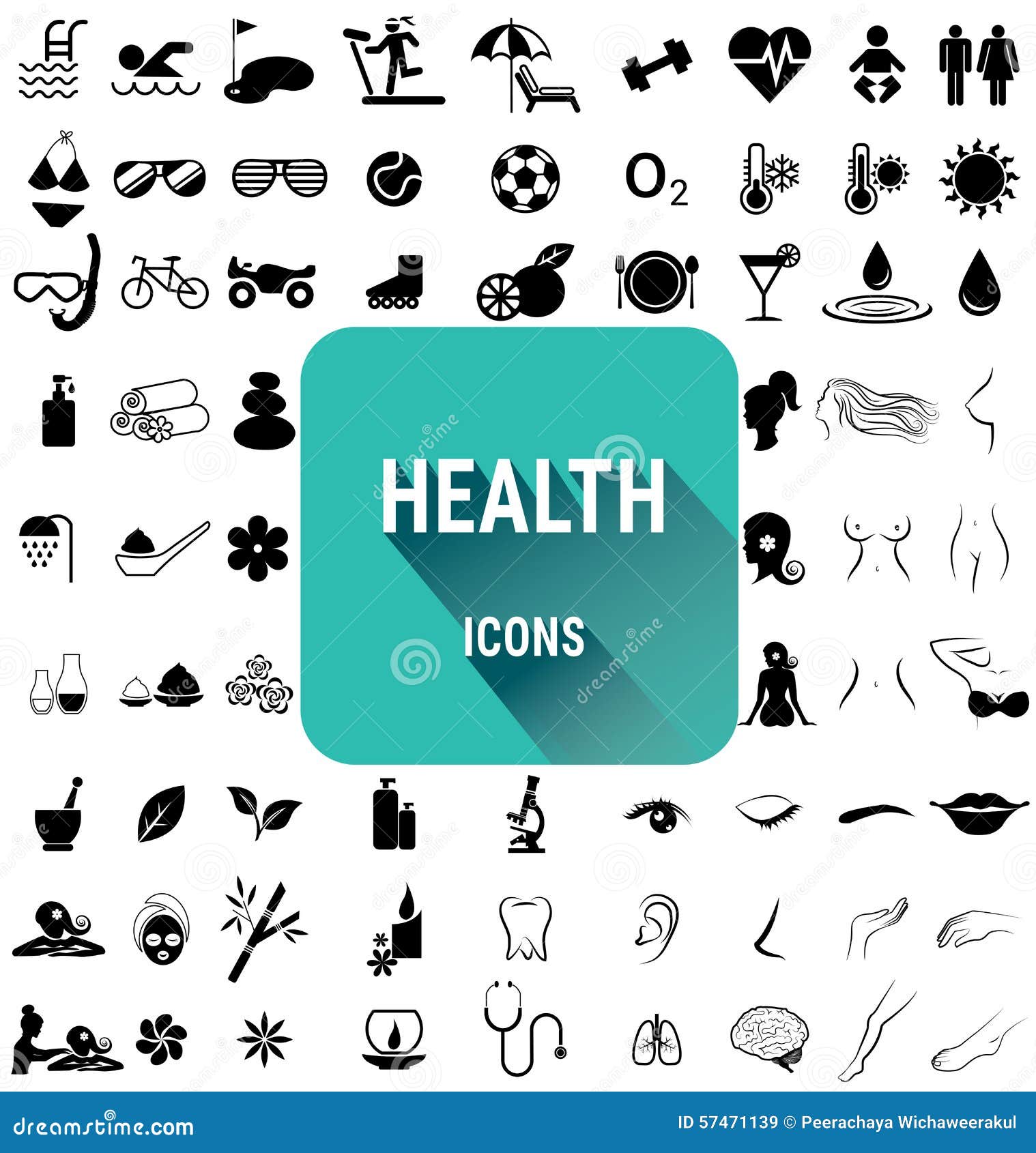 Set of health icons stock vector. Illustration of cool - 57471139