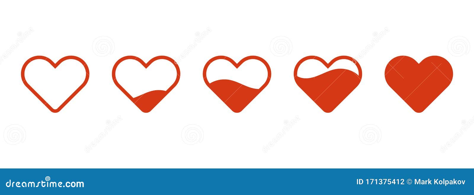Set Heart Load Icon in Flat Style Stock Vector - Illustration of ...