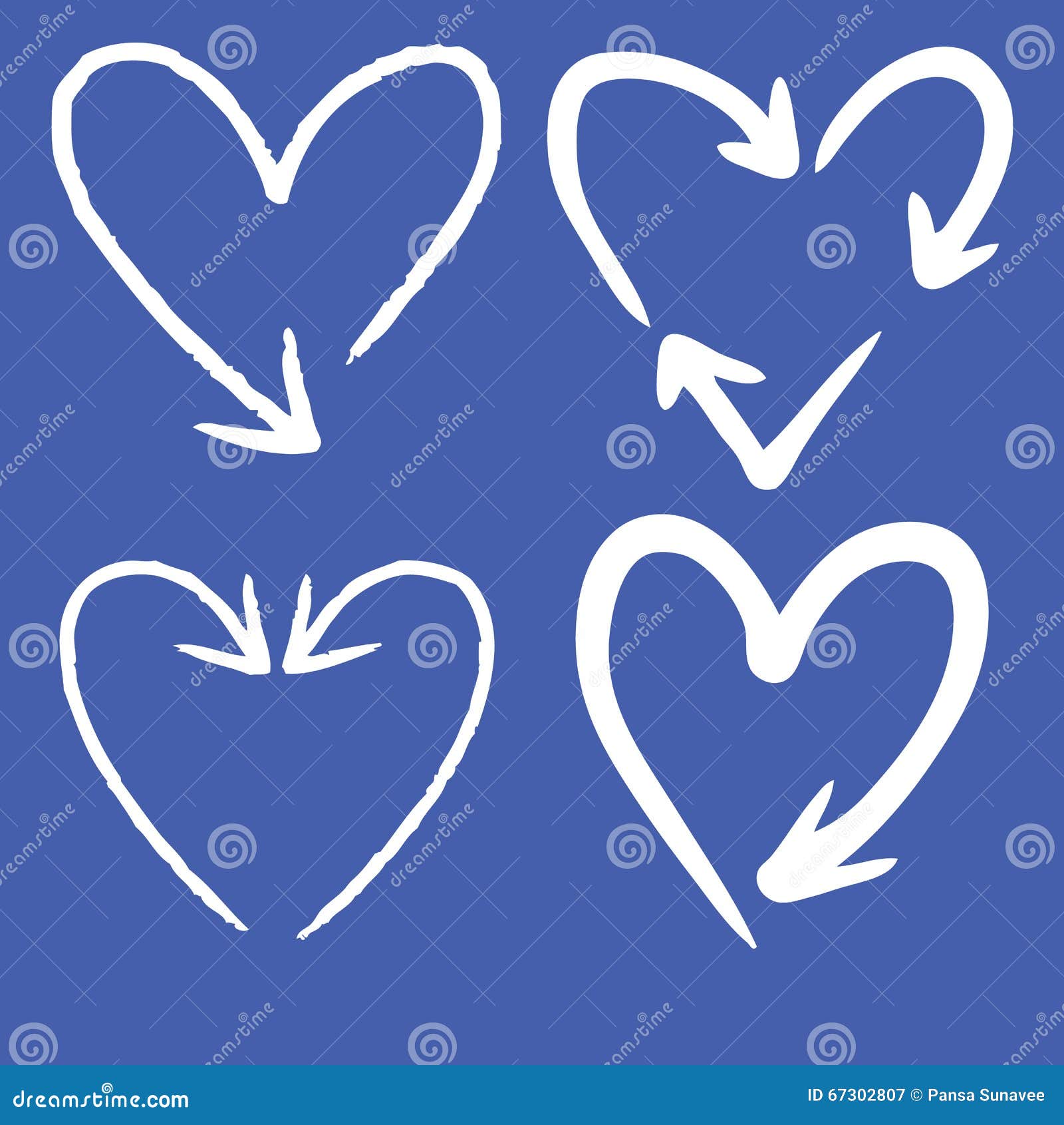 Set of heart shaped arrow stock vector. Illustration of guide - 67302807