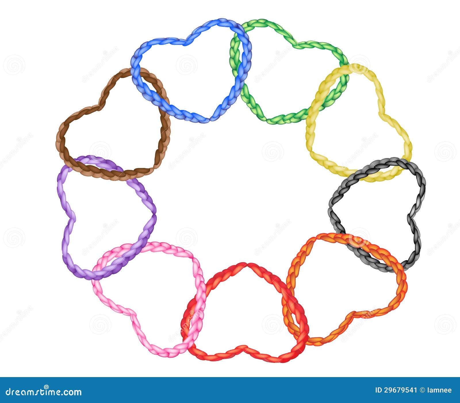 A Set Of Heart Shapes From Rope Cartoon Vector | CartoonDealer.com ...