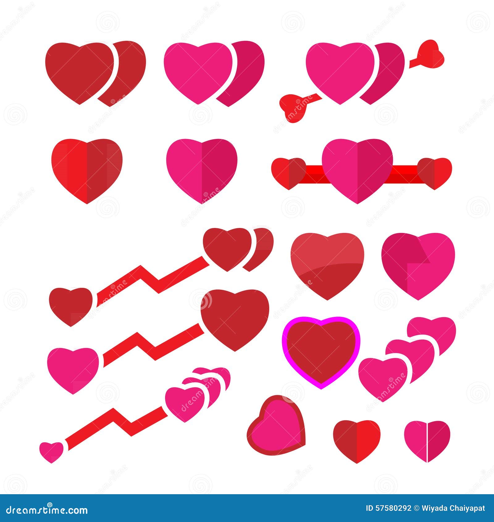 Set heart vector stock vector. Illustration of icon, concept - 57580292