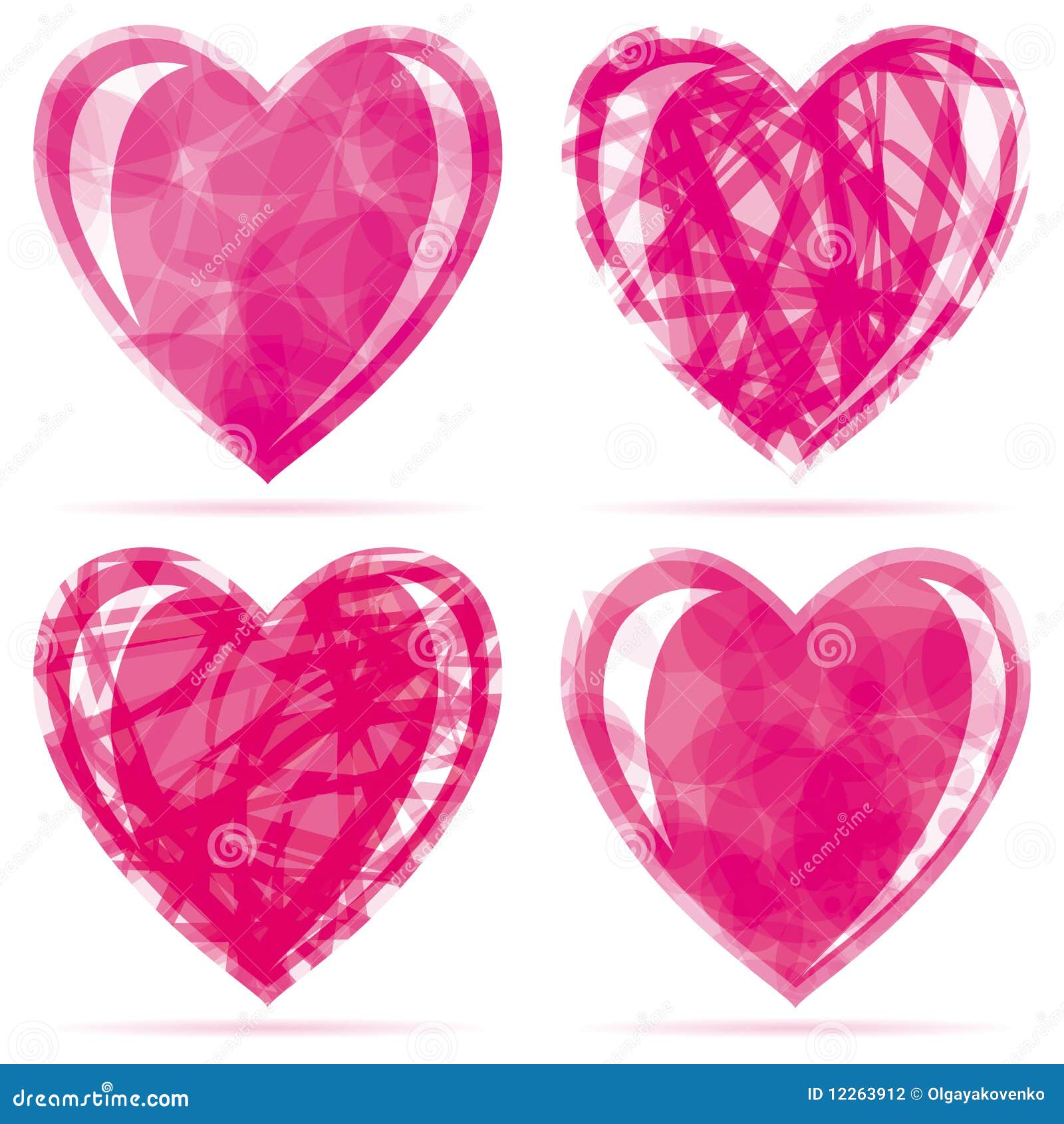 Set of hearts stock vector. Illustration of romantic - 12263912