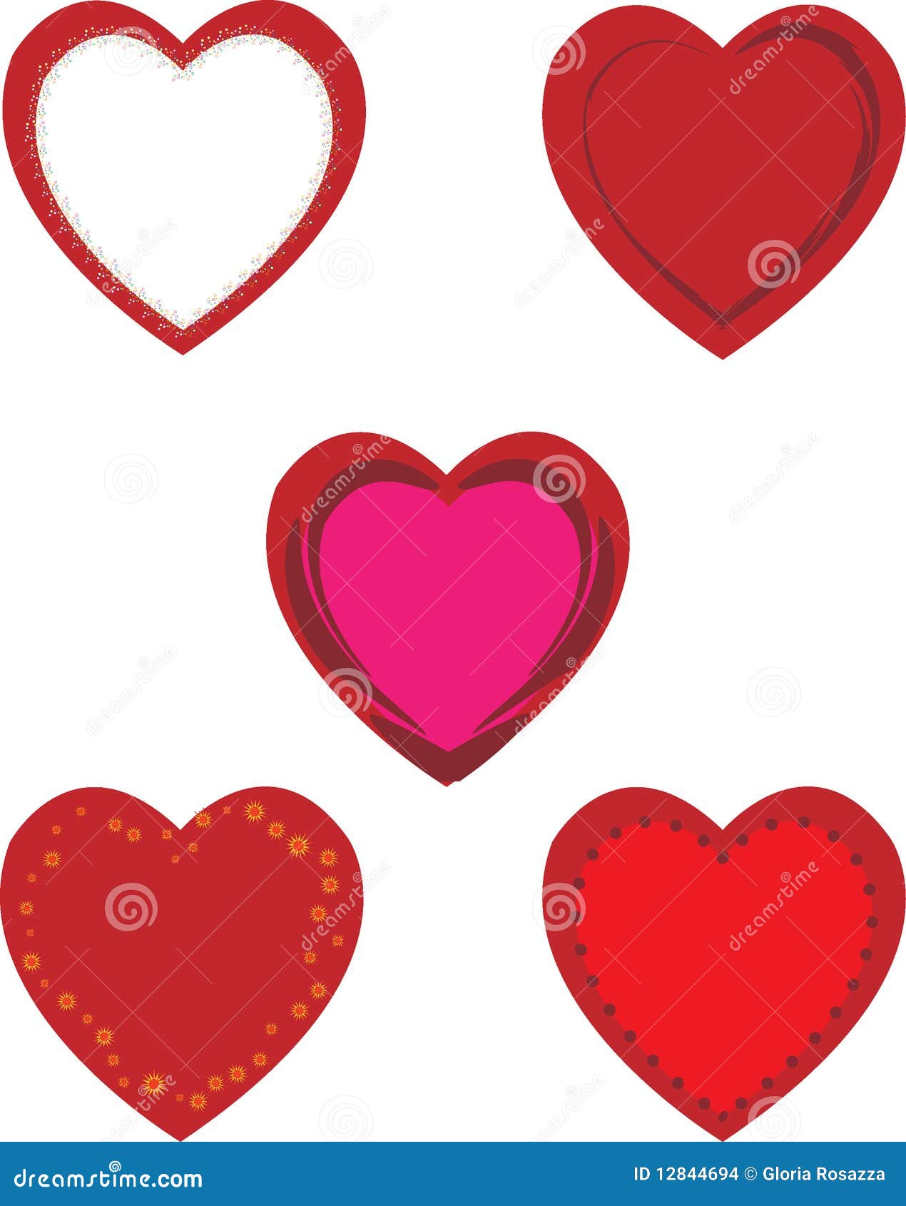 Set of Hearts stock illustration. Illustration of date - 12844694