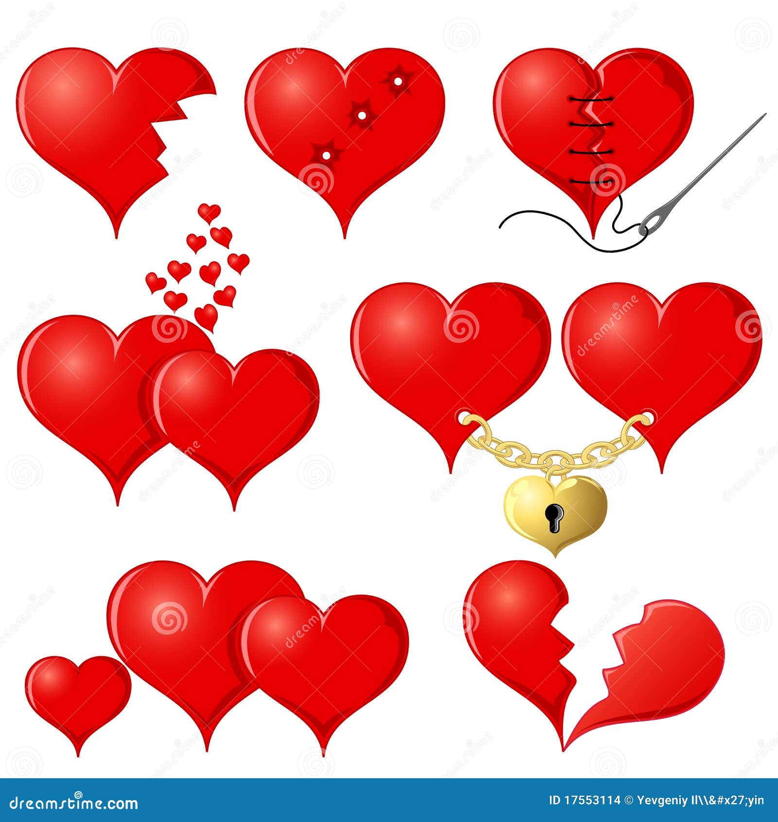 Set of Hearts stock vector. Illustration of interlock - 17553114