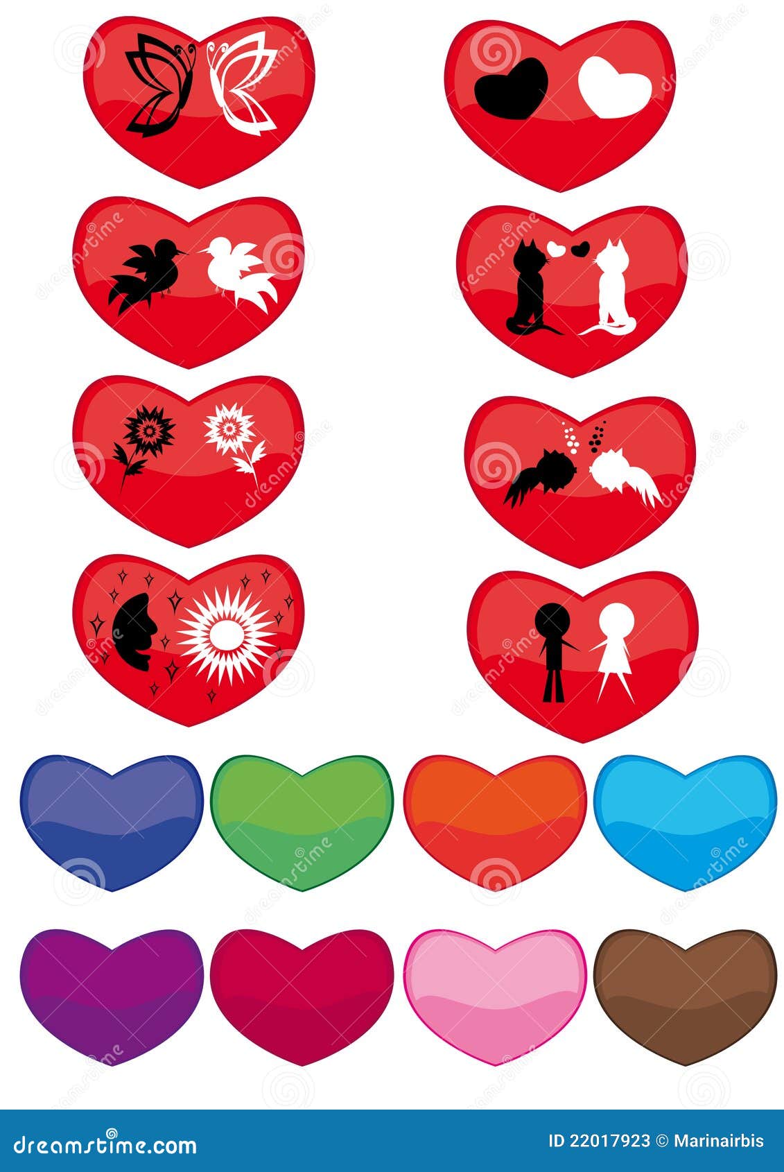 Set of hearts stock vector. Illustration of butterfly - 22017923