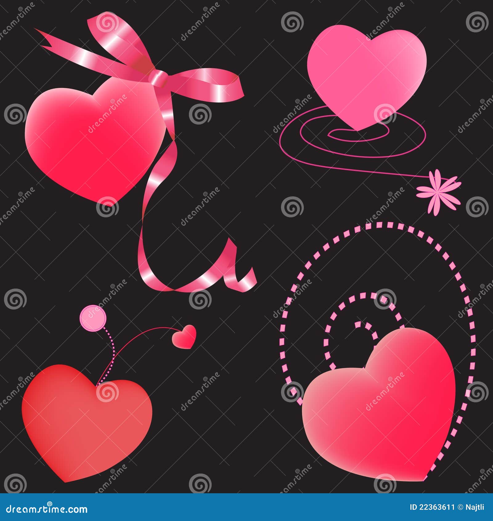 Set of hearts stock vector. Illustration of group, icon - 22363611