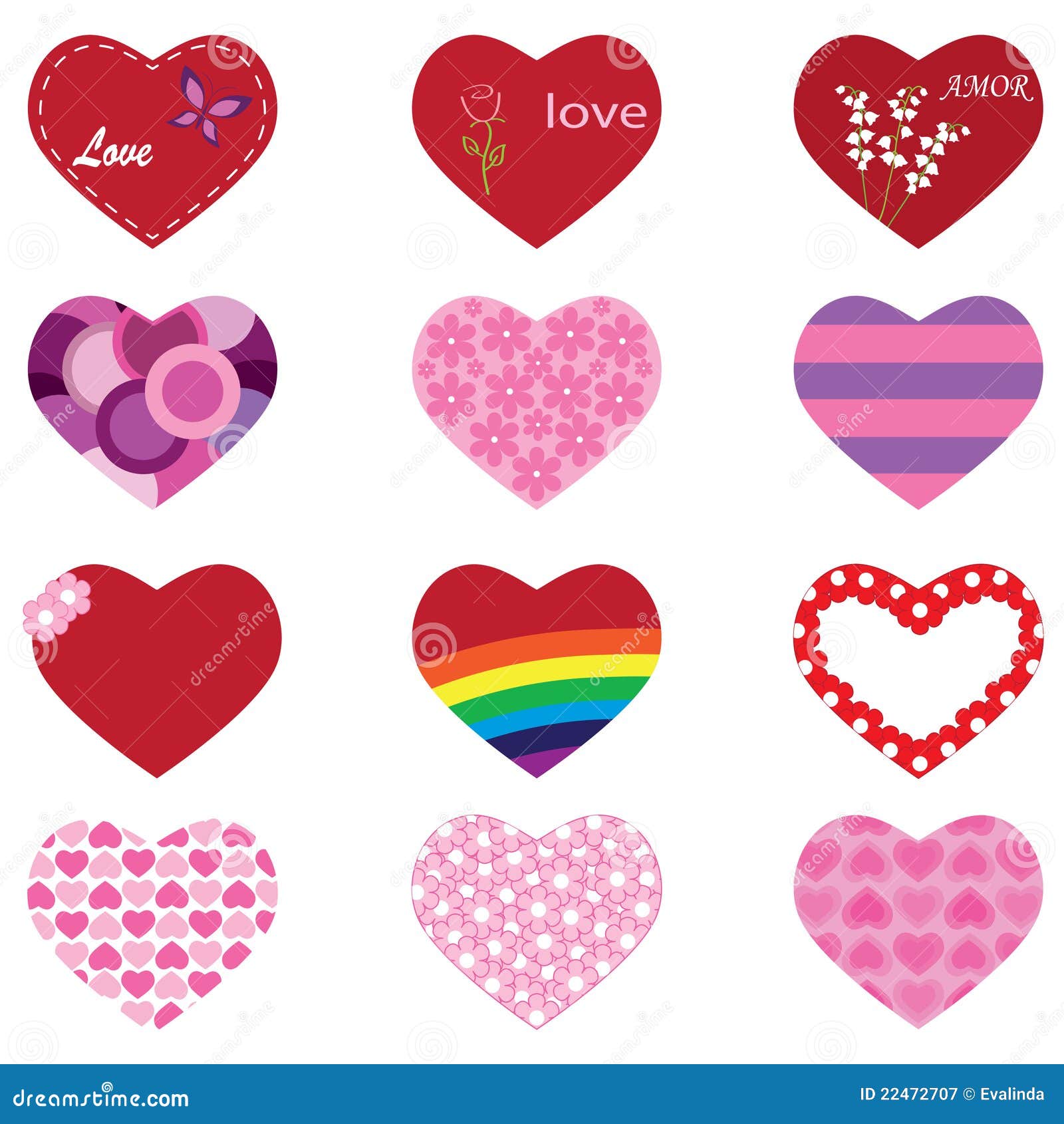Set of hearts stock vector. Illustration of decorative - 22472707