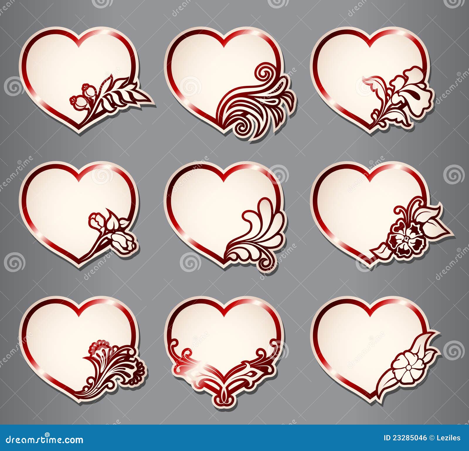 Set of hearts stock vector. Illustration of holiday, february - 23285046