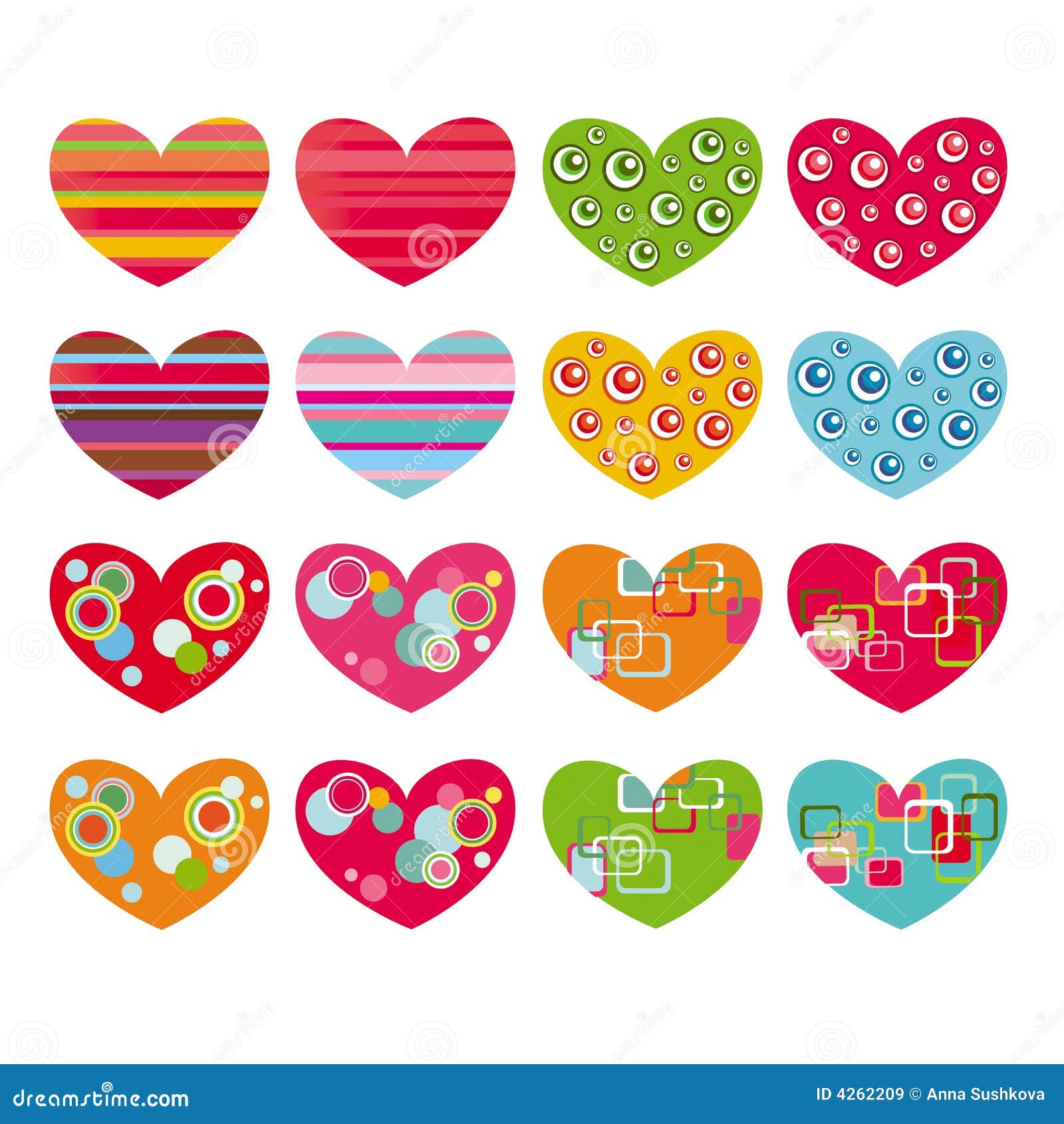 Set of hearts stock vector. Illustration of decorative - 4262209