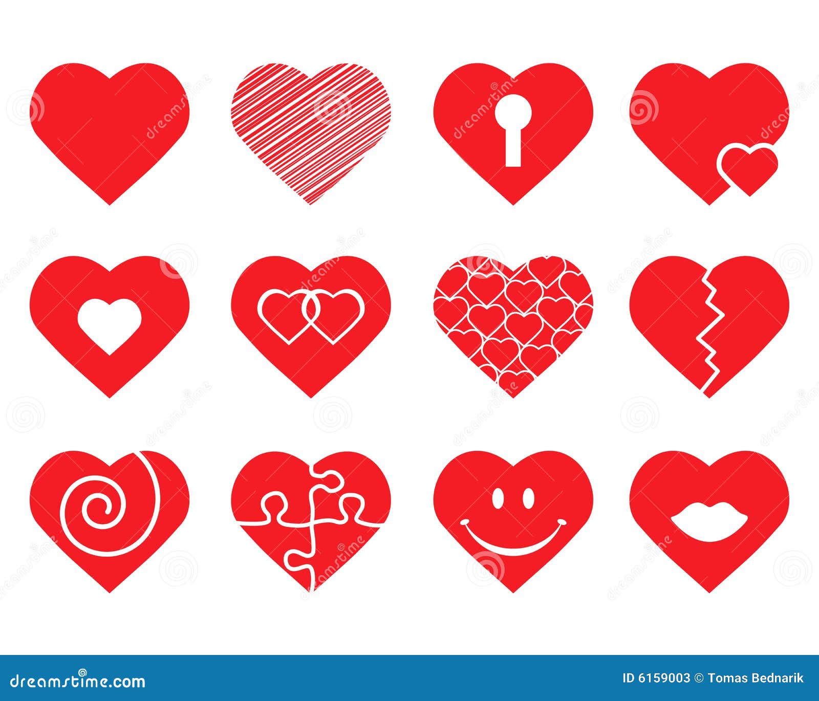 Set of hearts stock vector. Illustration of broken, passion - 6159003