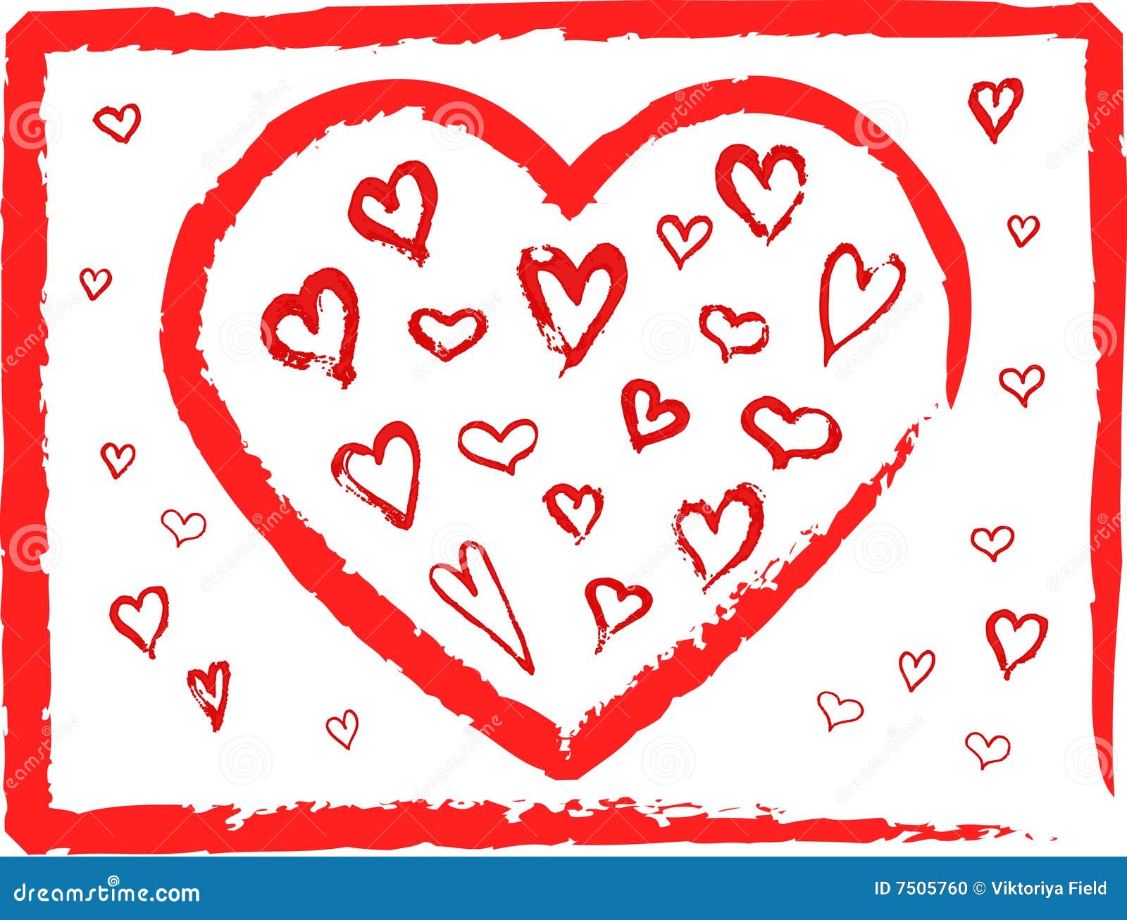 Set of hearts stock vector. Illustration of card, love - 7505760