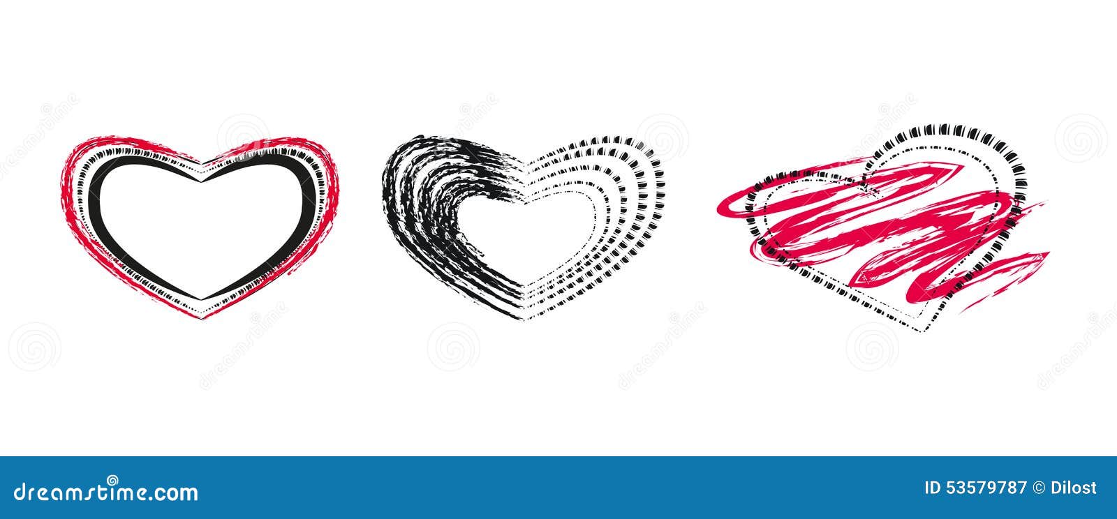 Set of hearts creativity stock vector. Illustration of generated - 53579787