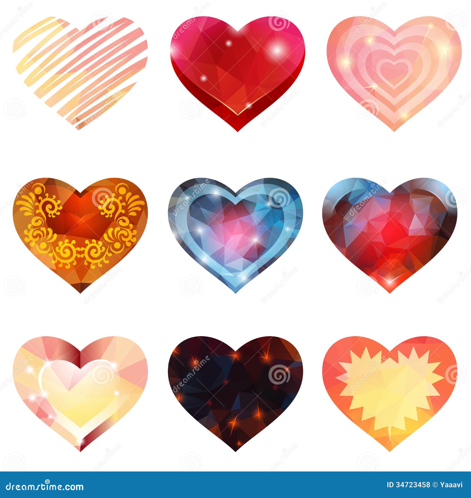 Set of hearts stock vector. Illustration of passion, ornate - 34723458