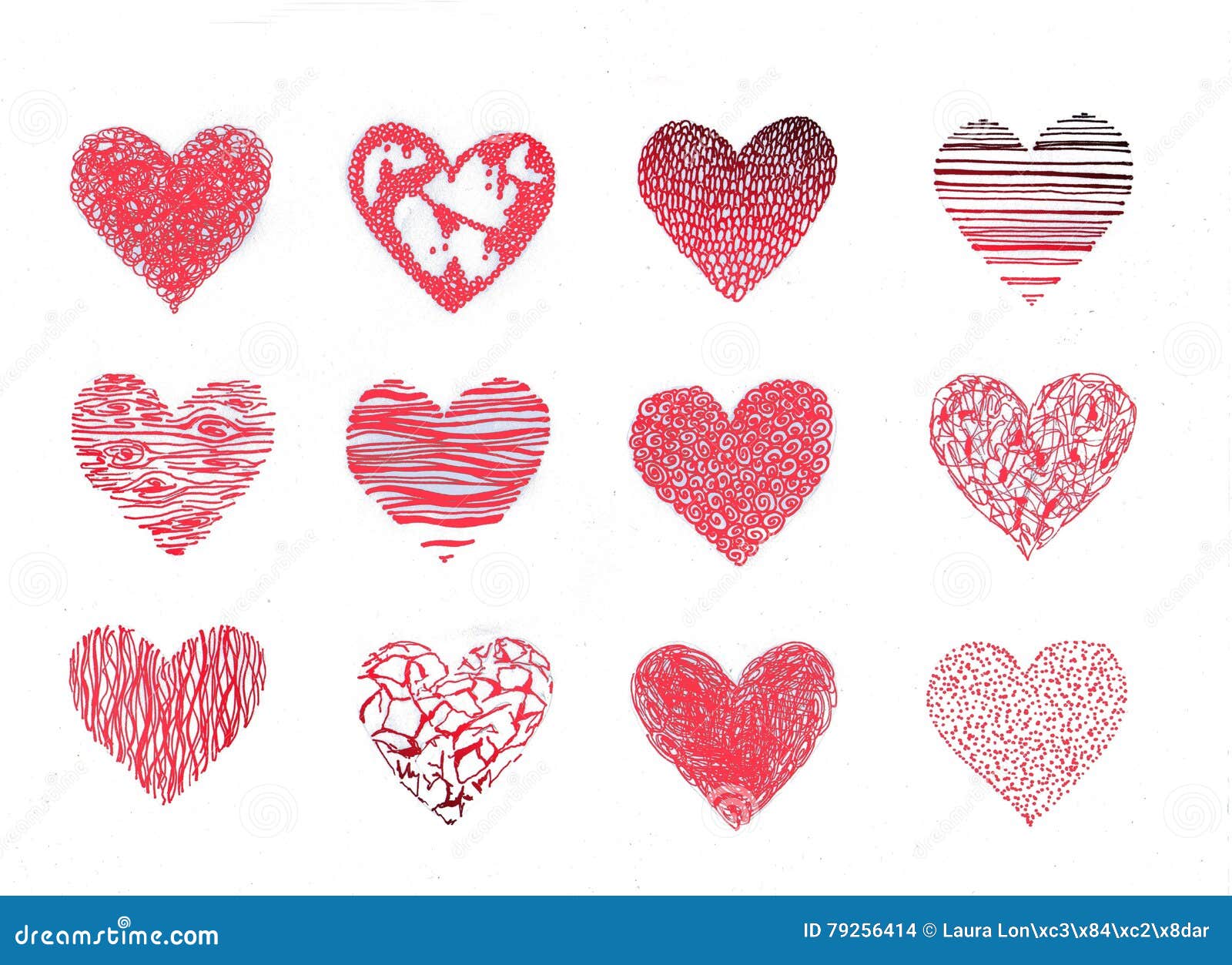 Set of hearts stock illustration. Illustration of black - 79256414