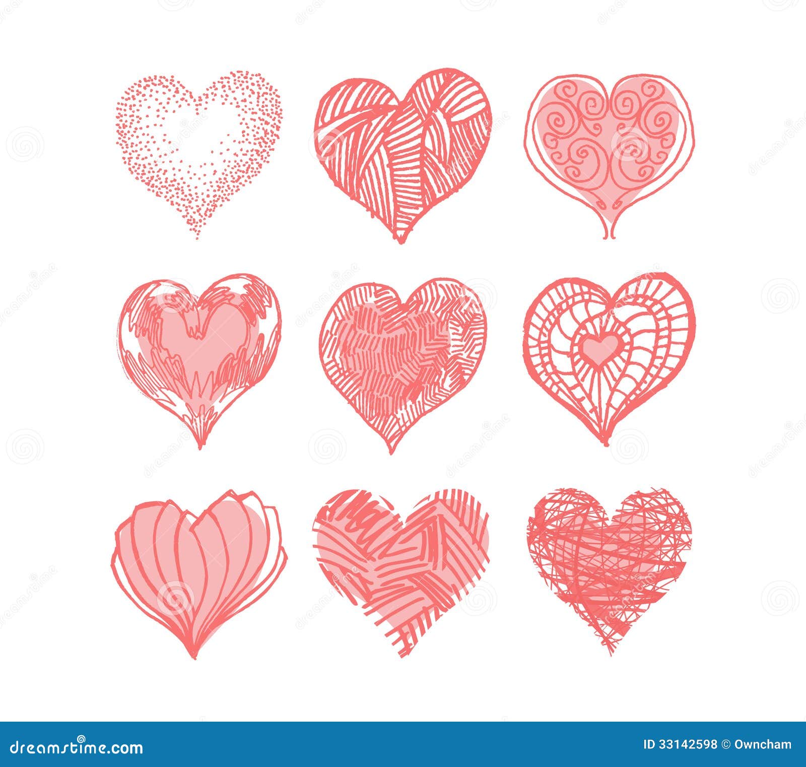Set of Hearts stock vector. Illustration of decoration - 33142598