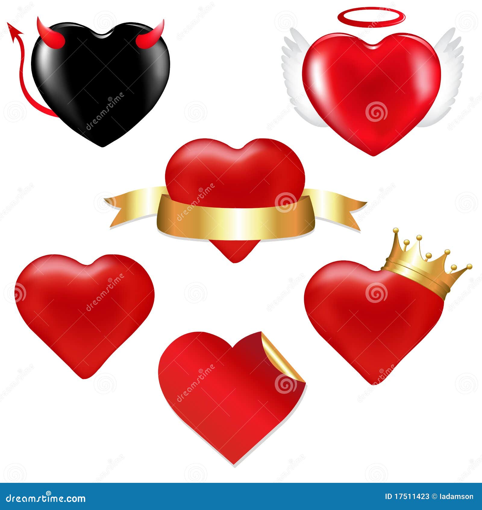 Set of Hearts. Vector stock vector. Illustration of gold - 17511423
