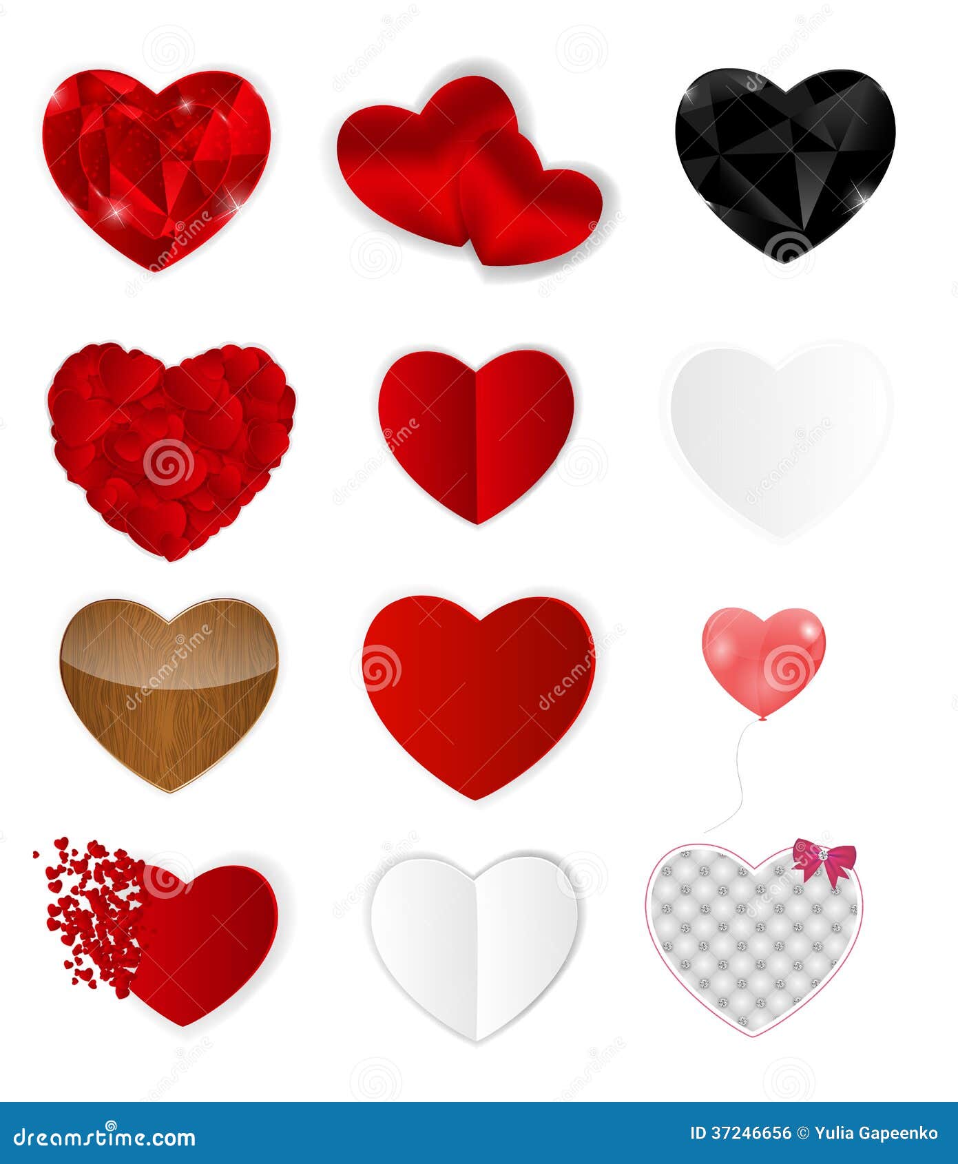 Set of Hearts. Vector Illustration Stock Vector - Illustration of ...