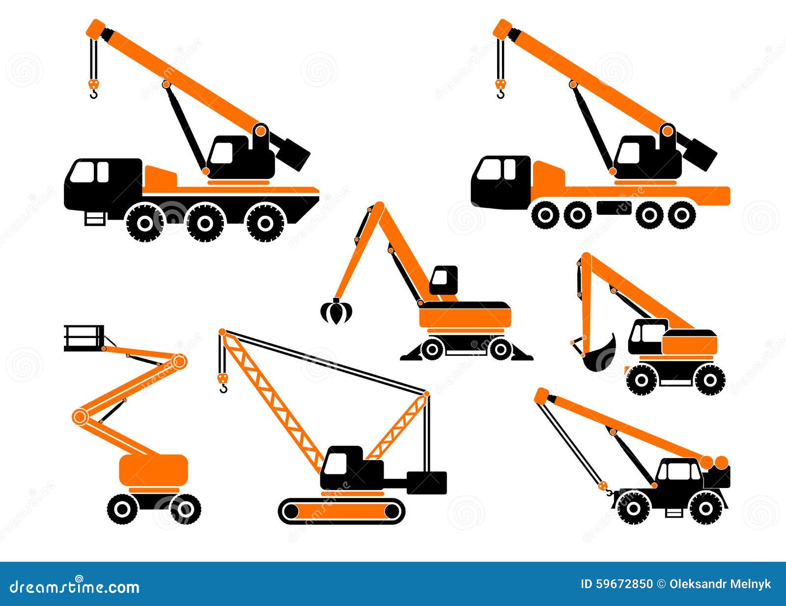 Set of Heavy Construction Machines. Vector Illustration Stock ...