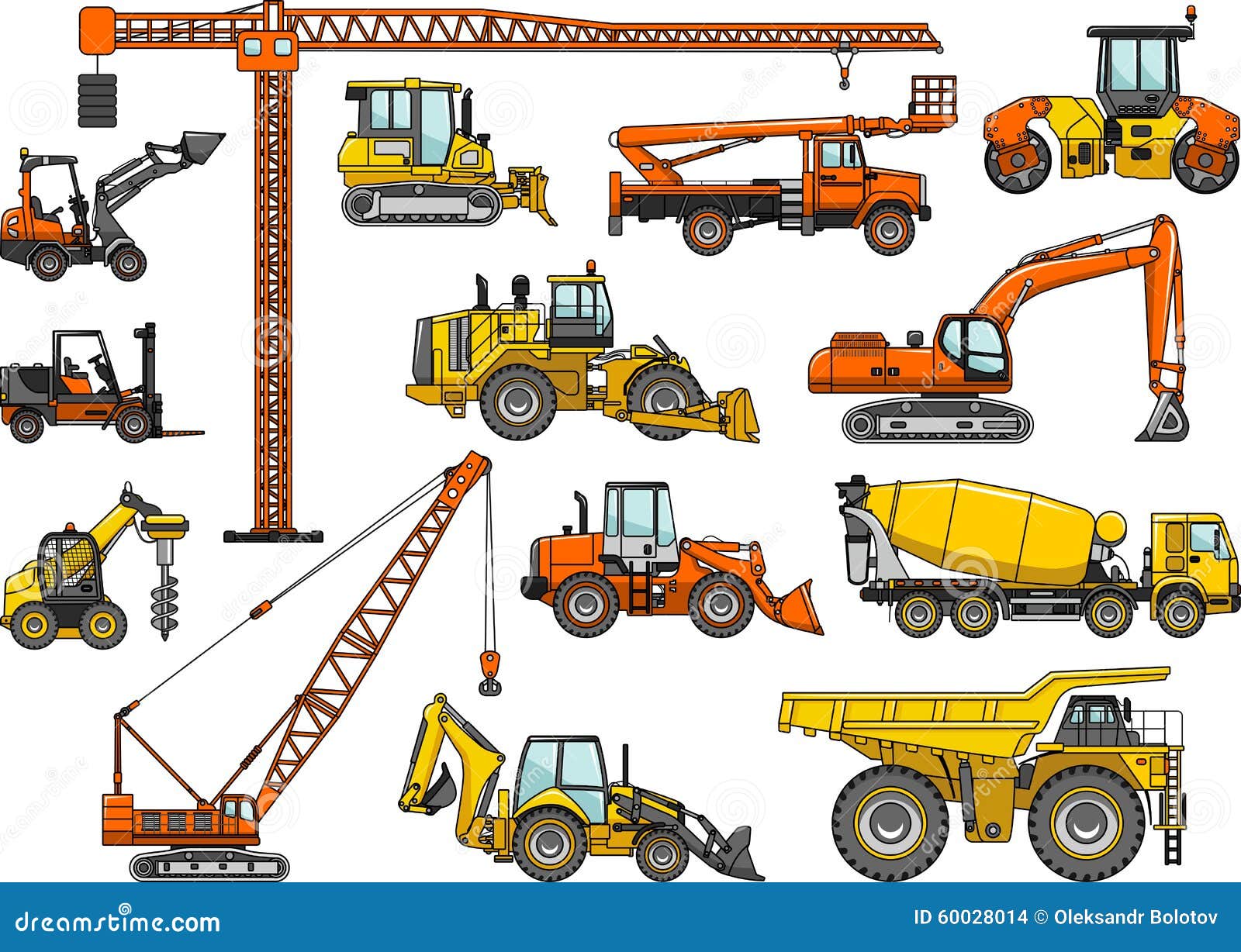 Set of Heavy Construction Machines. Vector Illustration Stock Vector ...