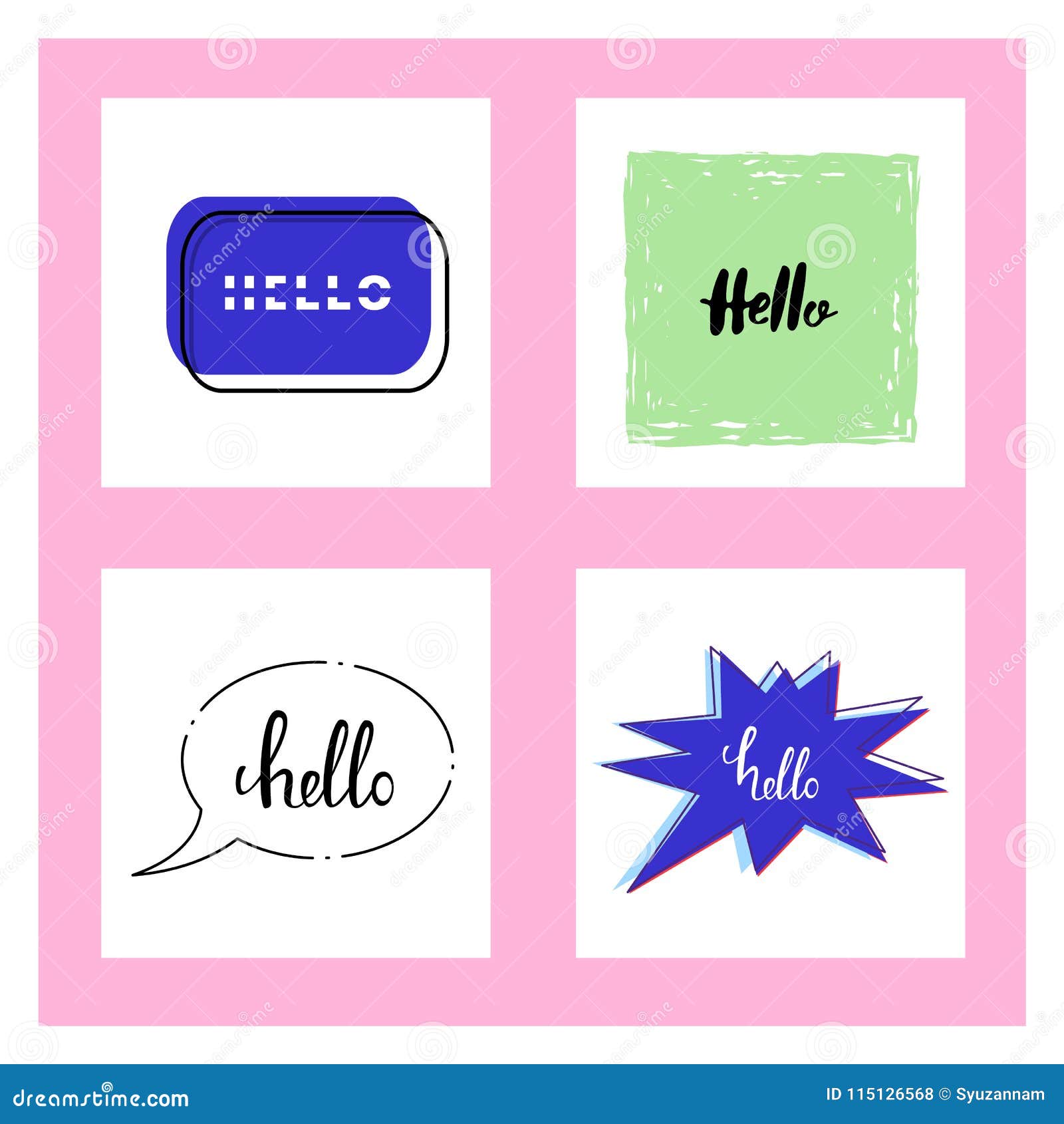 Hello Banners. Vector Illustration. Stock Vector - Illustration of ...