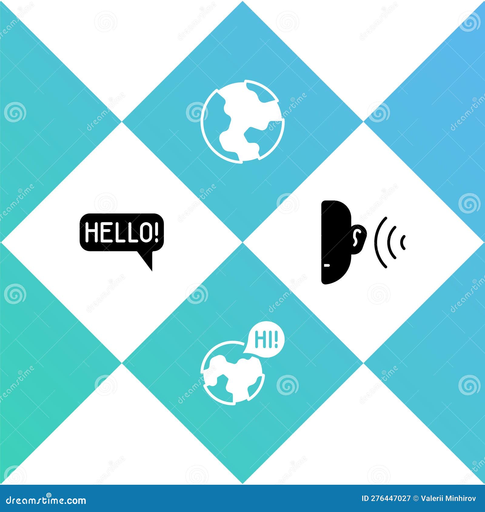 Set Hello in Different Languages, Learning Foreign, Earth Globe and ...