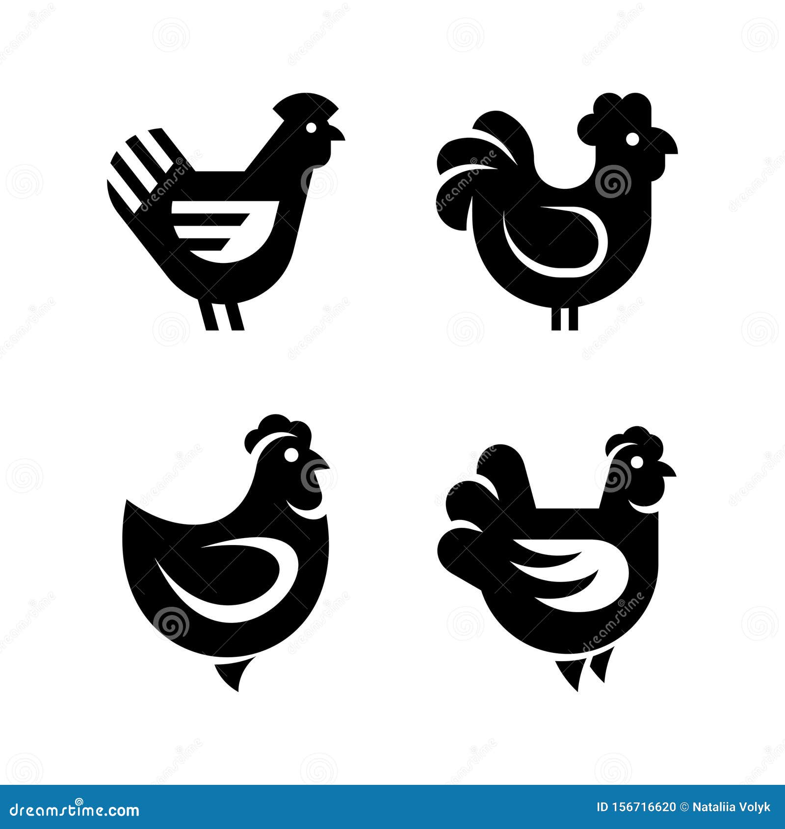 Set of Hen, chicken logo stock vector. Illustration of farm - 156716620