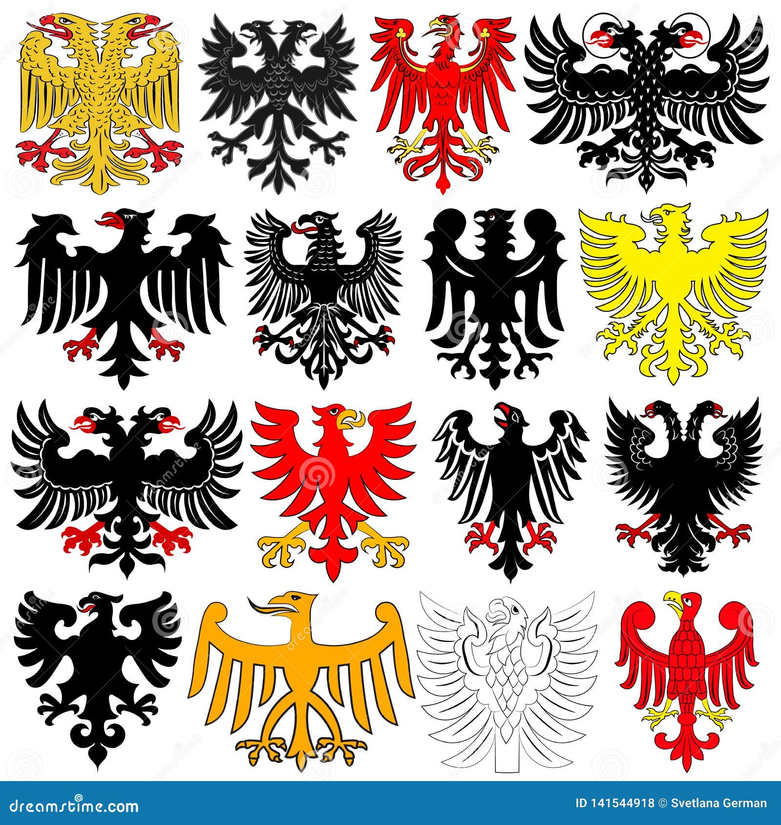 Set of Heraldic German Eagles Stock Vector - Illustration of dutch ...