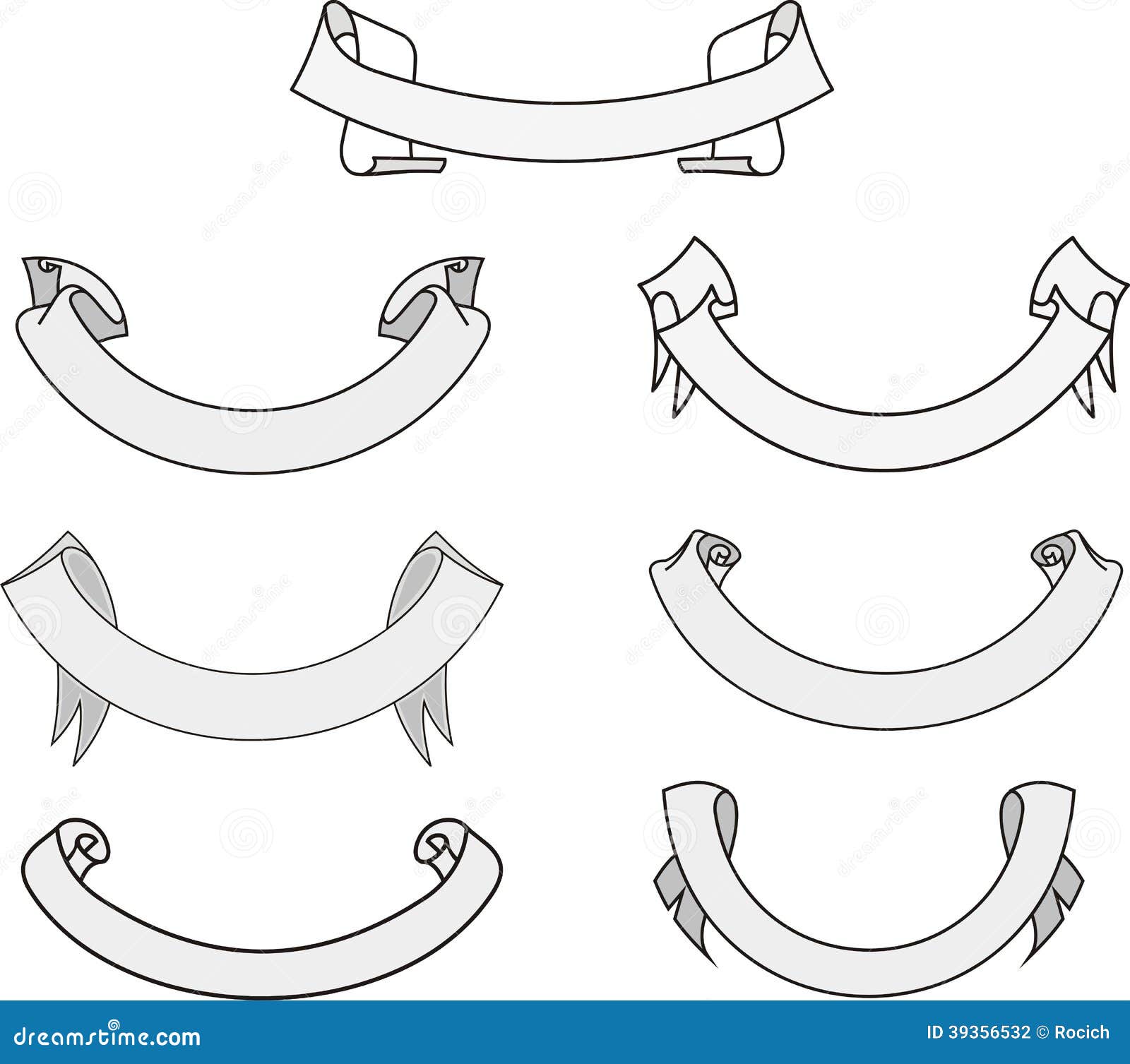 Set of Heraldic Motto Ribons Stock Vector - Illustration of scroll ...