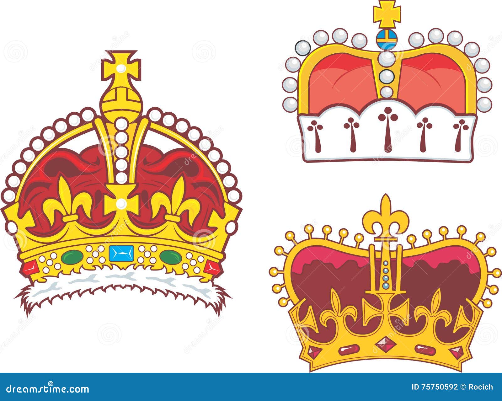 Set Of Heraldic Royal And Prince Crowns Vector Illustration ...