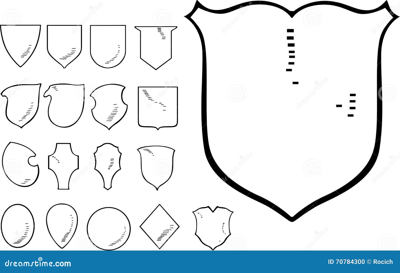 Set of Heraldic Shield Shapes Stock Vector - Illustration of field ...