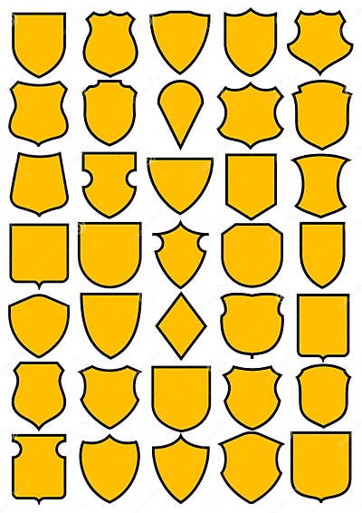 Set Of Heraldic Shields Stock Vector Illustration Of Detail 7095533