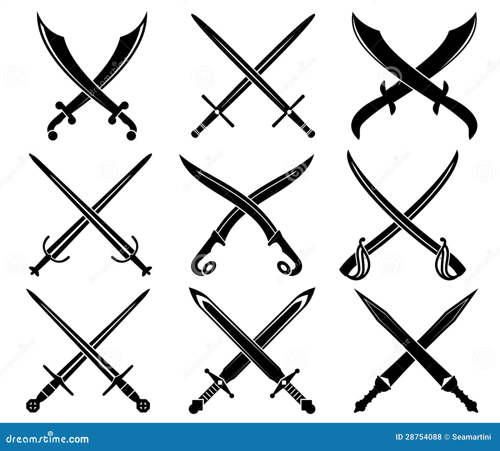 Set of Heraldic Swords and Sabres Stock Vector - Illustration of ...