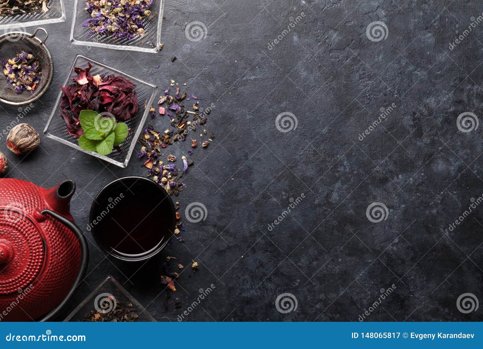 Set of Herbal and Fruit Dry Teas Stock Image - Image of healthy ...