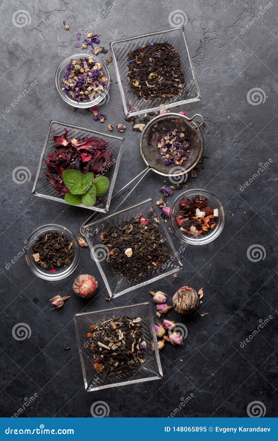 Set of Herbal and Fruit Dry Teas Stock Image - Image of mint, healthy ...