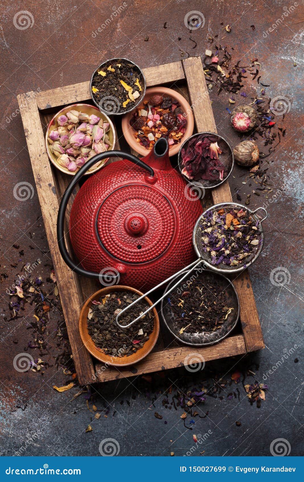 Set of Herbal and Fruit Dry Teas Stock Image - Image of food, beverage ...