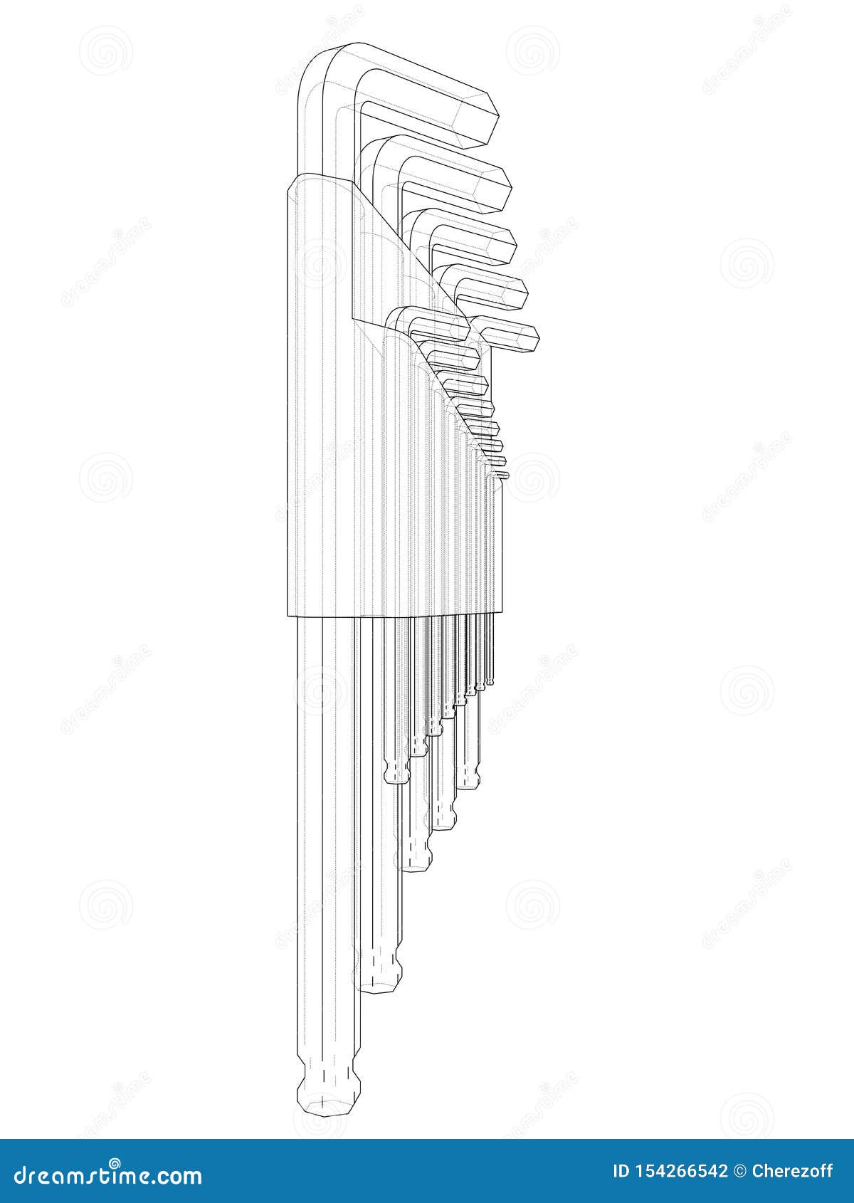 Set of Hexagon Tools. Vector Stock Vector - Illustration of allen ...