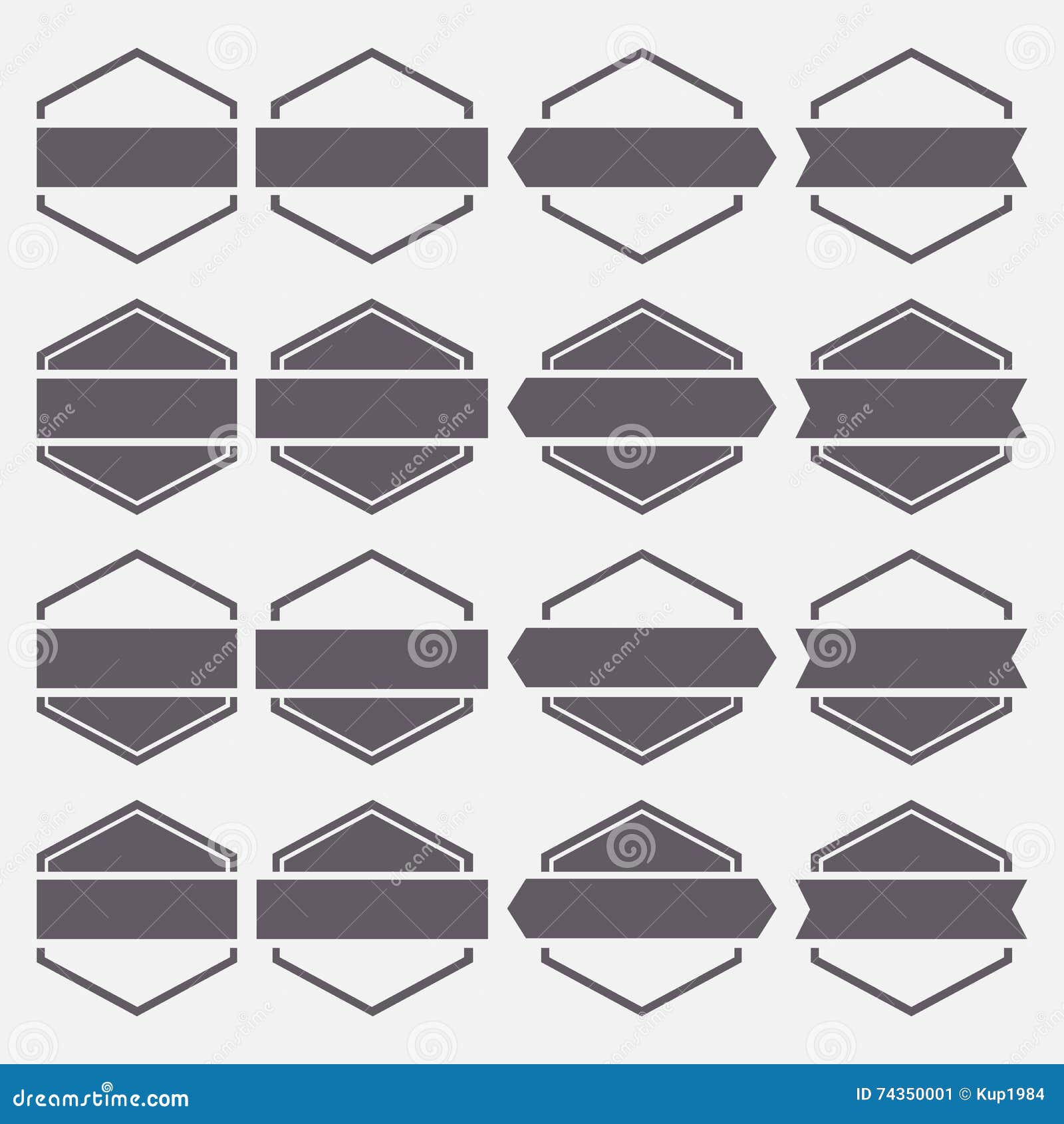 Set Hexagonal Emblem, Vector Illustration. Stock Vector - Illustration ...