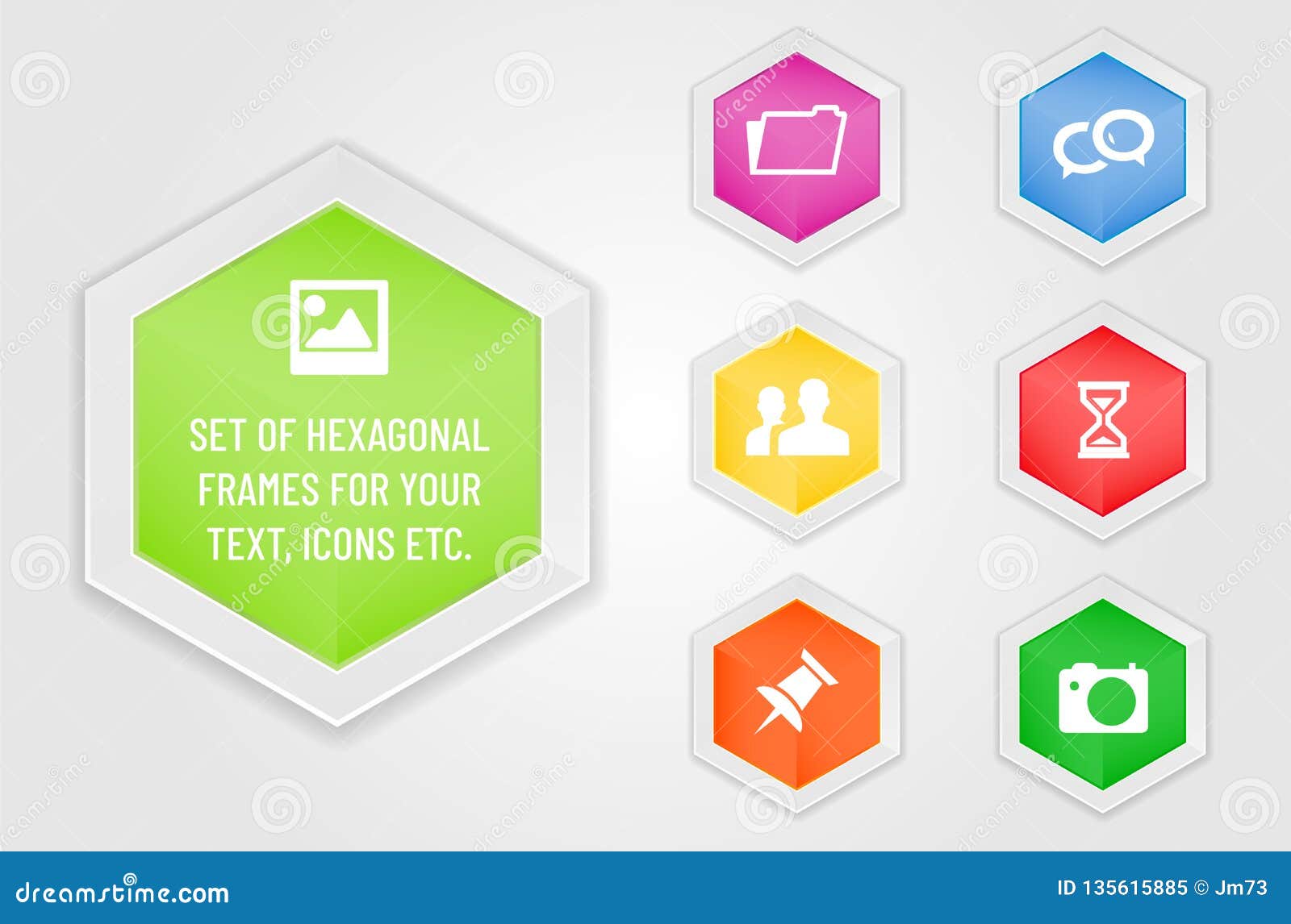 Set of Hexagonal Frames - Modern Design Template Stock Vector ...