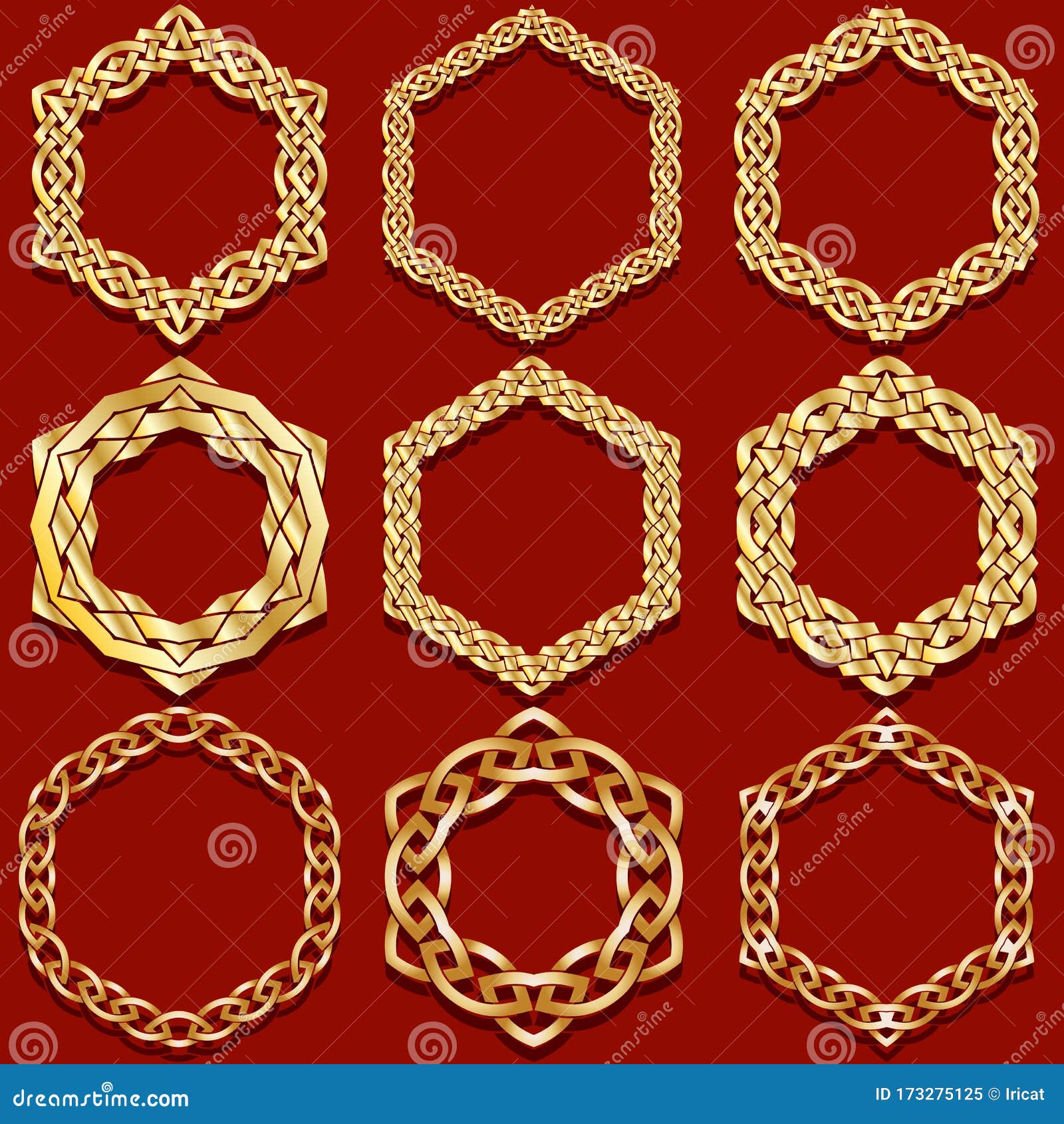 Hexagonal Chinese Knot Made Of Crossed Colored Wires. Traditional ...