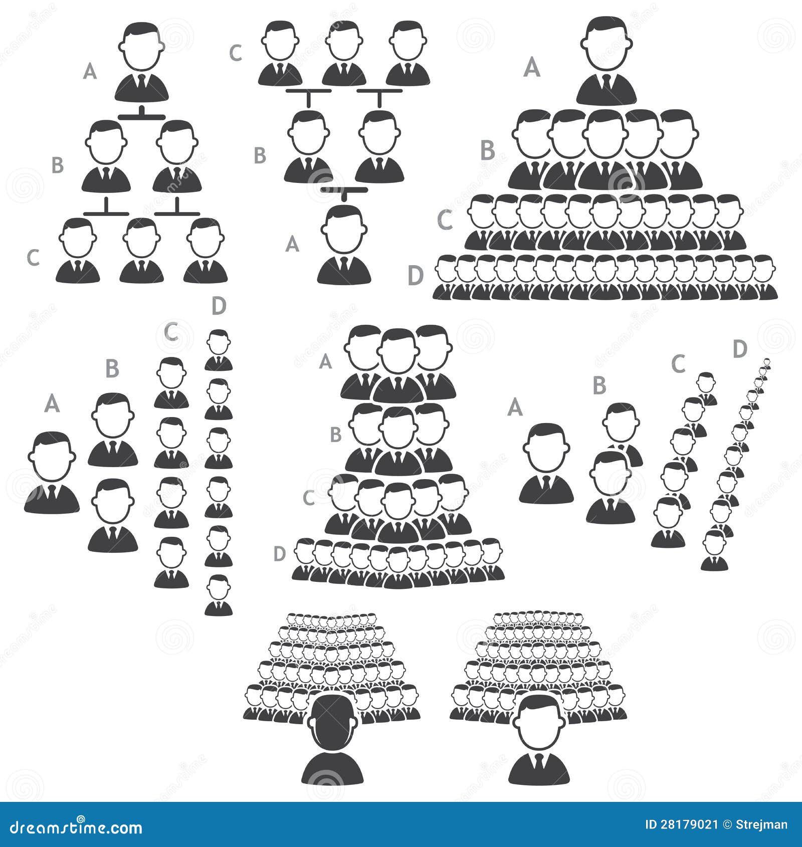 Set of hierarchy icons stock vector. Illustration of chart - 28179021